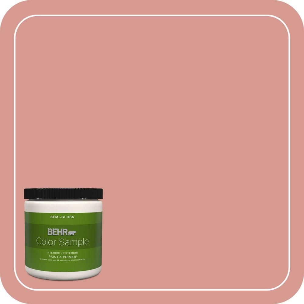 BEHR PREMIUM PLUS 8 oz. #T13-15 Shanghai Peach Semi-Gloss Interior ...