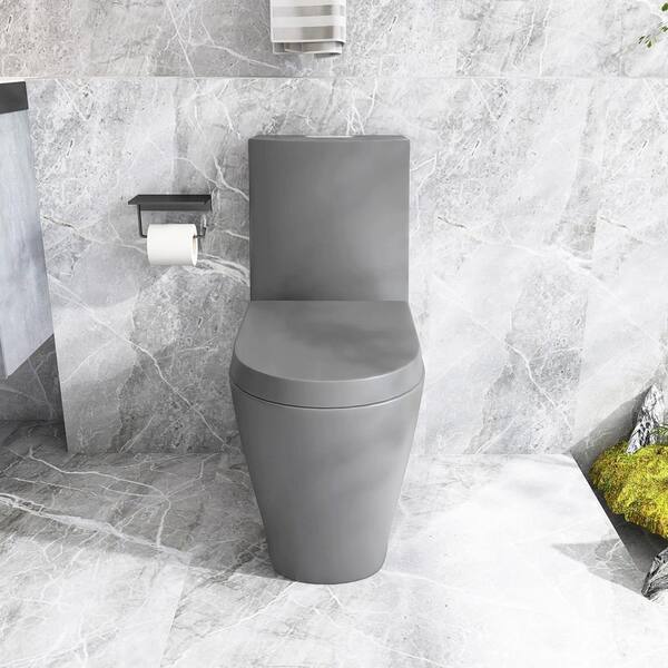 Grey Standard Toilet Cheap Poster 3d Modern Contemporary Grey Concrete