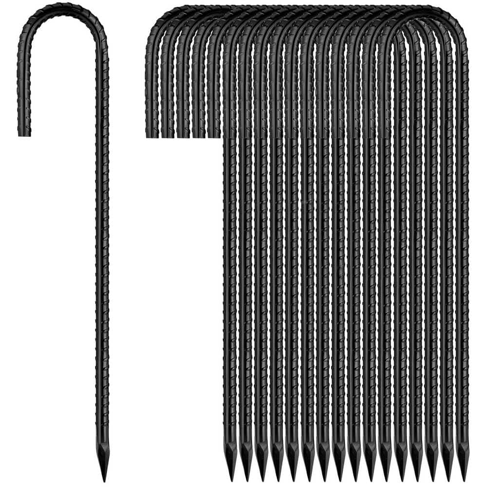 Laybus 5/16 in. x 12 in. Rebar Tent Stakes J Hook Ground Stakes for ...