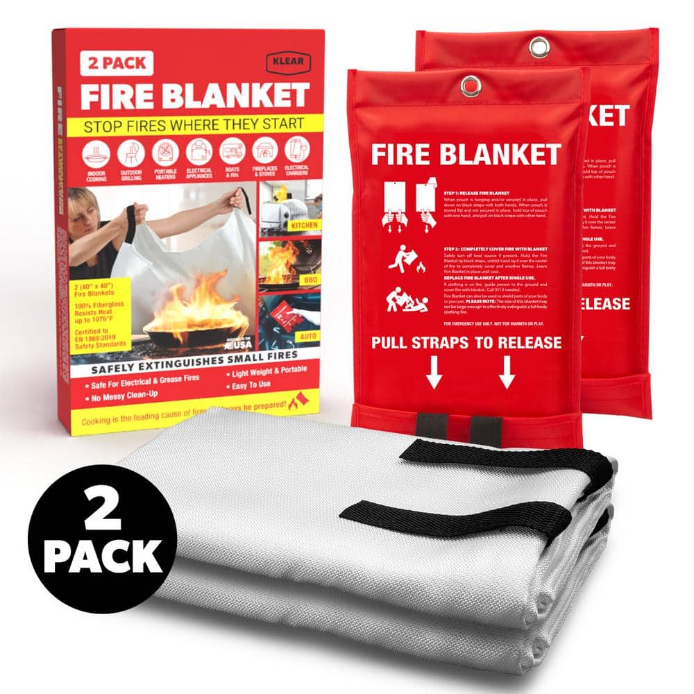 Klear Concepts Fire Blanket 2 PACK 40X40 911413 - The Home Depot