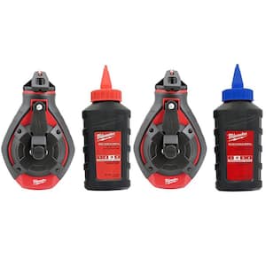 Milwaukee 100 ft. Bold Line Chalk Reel Kit with Red and Blue Chalk (2 ...