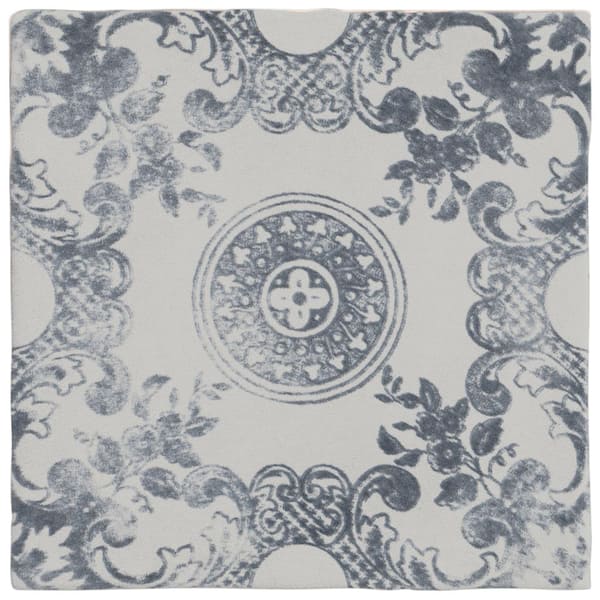 Ivy Hill Tile Paula Purroy Catalan Cala Blue 5.11 in. x 0.35 in. Matte ...