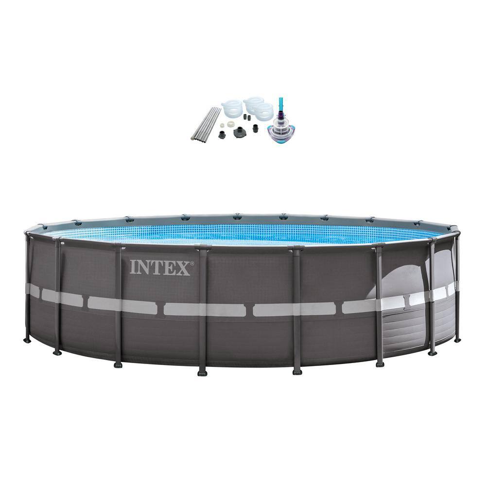 INTEX 18 ft. x 52 in. Deep Metal Frame Soft Sided Pool Set with 2100 ...