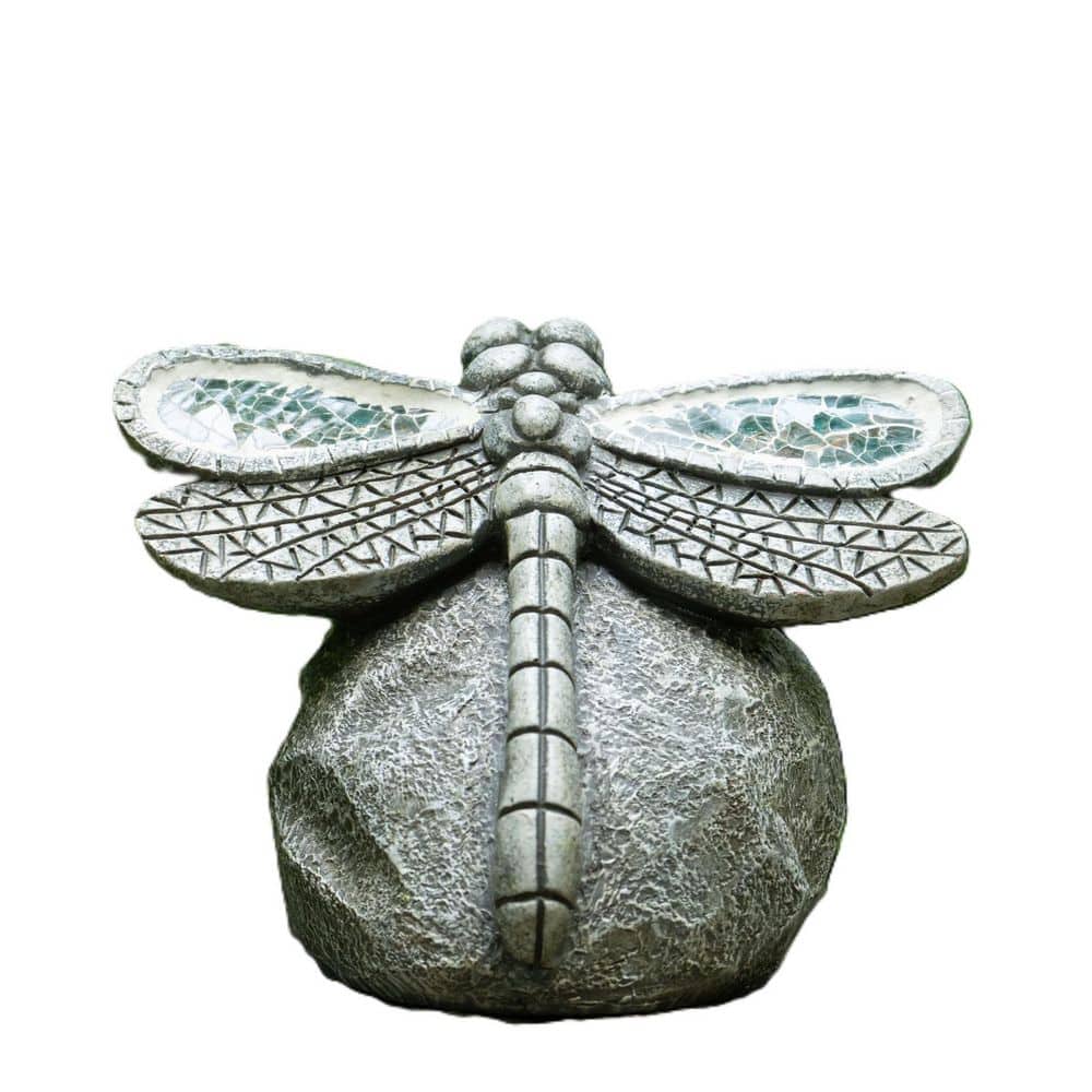 Phewnyzo 7.36 in. x 5.83 in. x 5.59 in. Garden Statue Dragonfly Solar Light 28E052PH052 - The ...