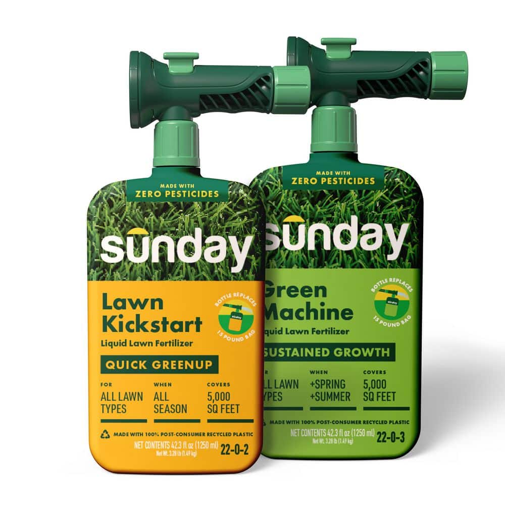 SUNDAY Season of Fertilizer Kit, 43 oz. Liquid Lawn Fertilizer, 5000 sq ...