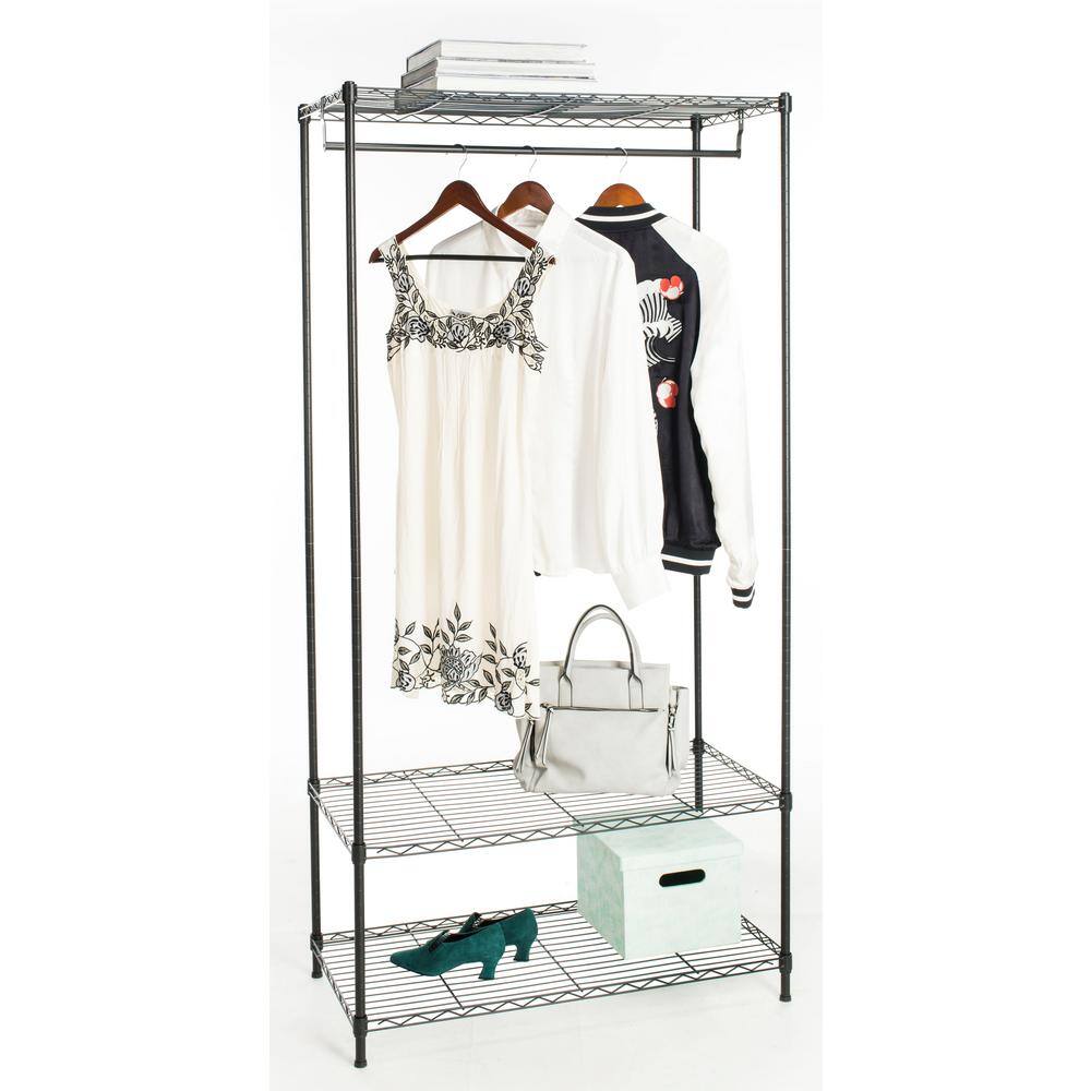 happimess Black Steel Clothes Rack 35.43 in. W x 70.87 in. H HPM5015A