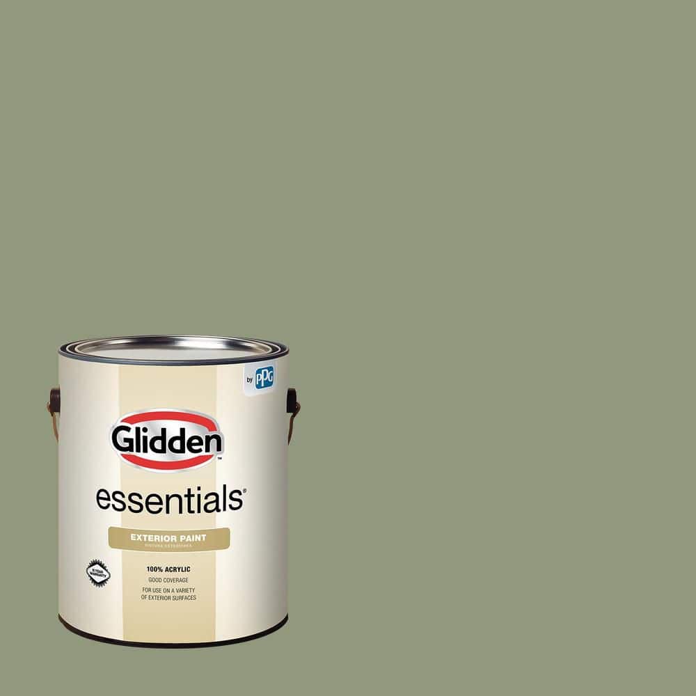 Glidden Essentials 1 gal. PPG1124-5 Cavern Moss Flat Exterior Paint ...