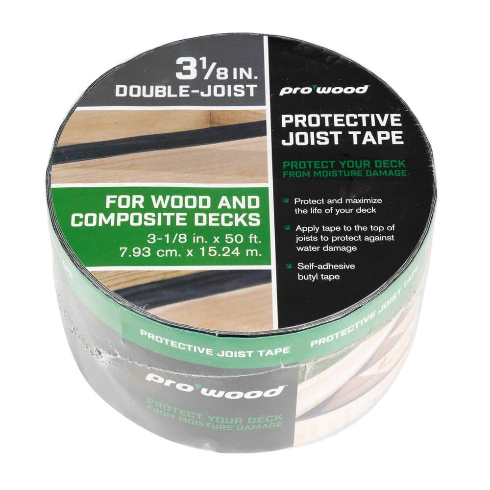 ProWood 3-1/8 in. x 50 ft. Black Butyl Deck Joist Tape for under ...