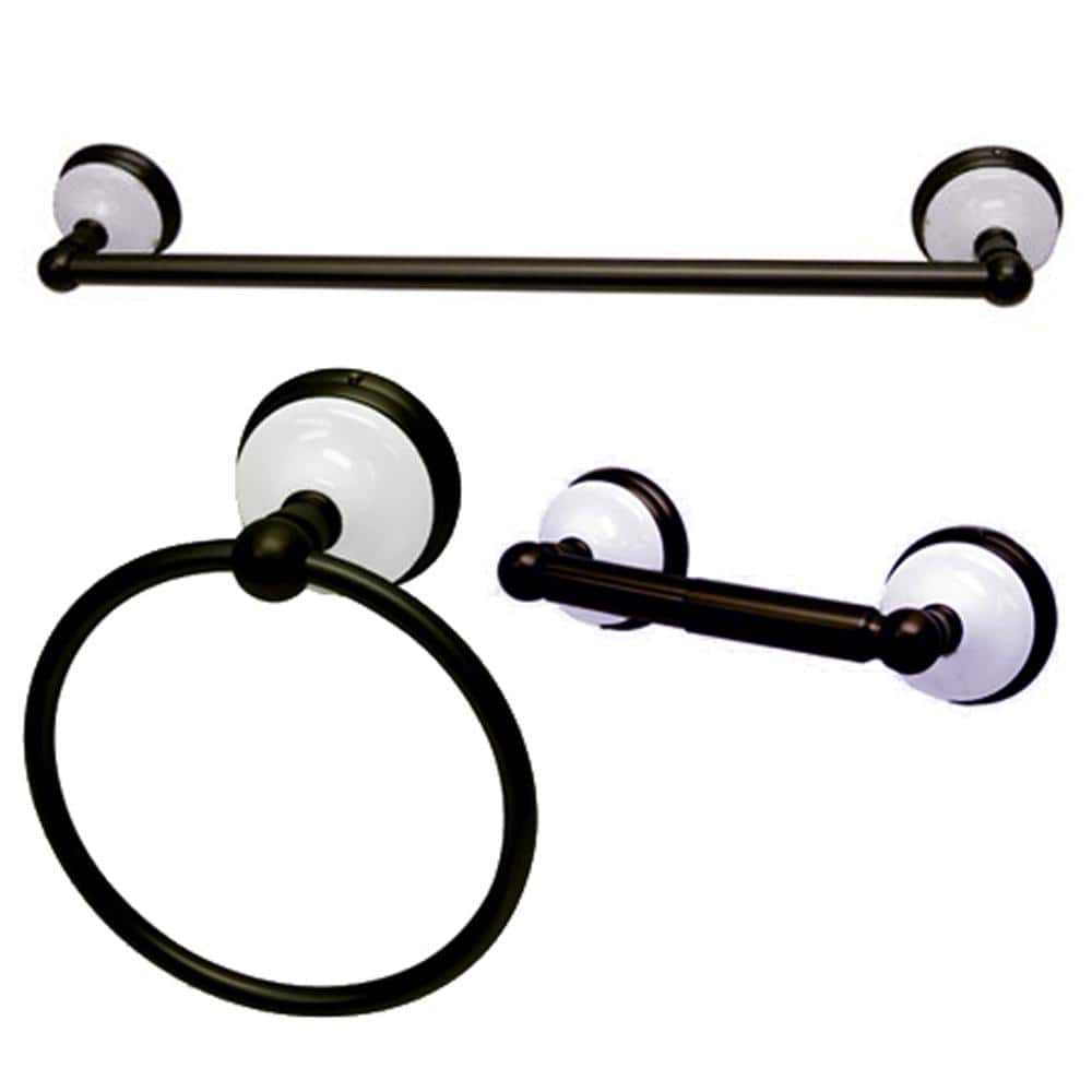 Kingston Brass Victorian 3-Piece Bath Hardware Set in Oil Rubbed Bronze ...