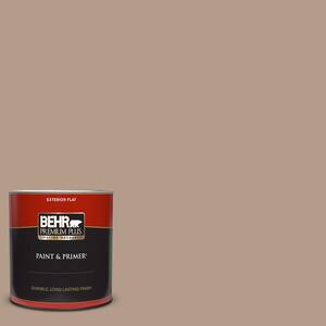 BEHR PREMIUM PLUS 1 qt. #PMD-77 Rich Taupe Flat Low Odor Interior Paint ...