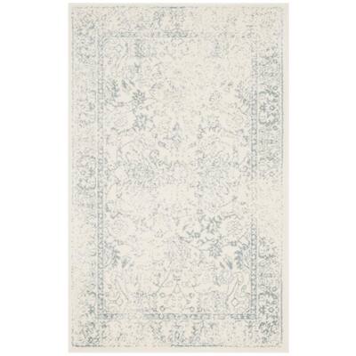 SAFAVIEH Adirondack Ivory/Silver 9 ft. x 12 ft. Border Distressed Area ...