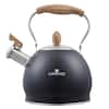 Creative Home 10 Cups Opaque Black Stainless Steel Whistling Tea Kettle ...