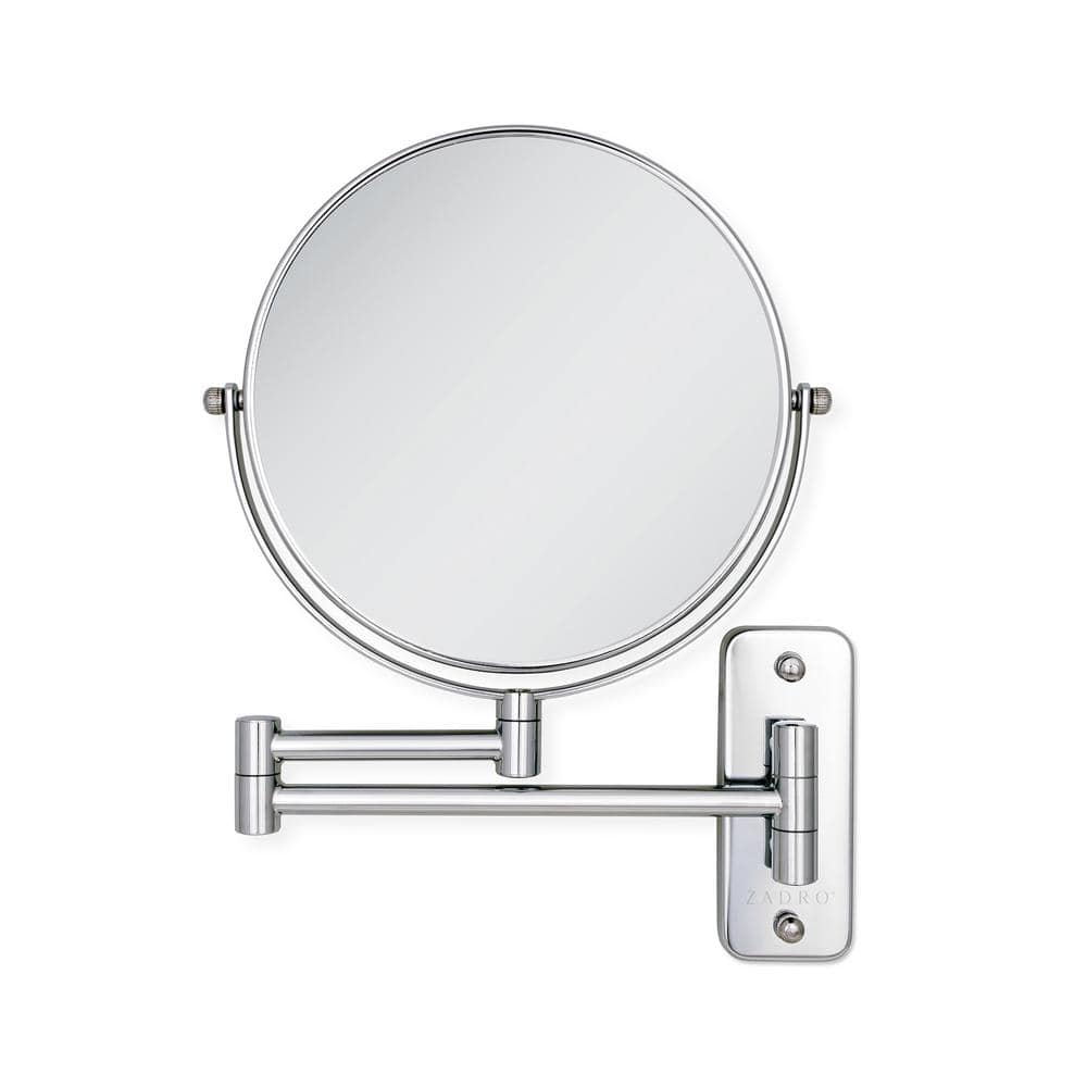 Zadro 18 in. W x 12.25 in. H Zadro Round Wall Mounted Makeup Mirror 8X ...
