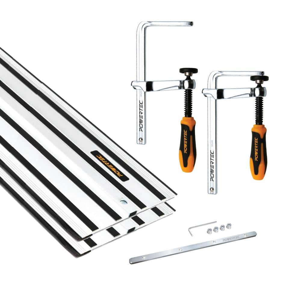 ‎POWERTEC 110 in. Aluminum Track Saw Guide Rail Joining Set for DeWalt ...