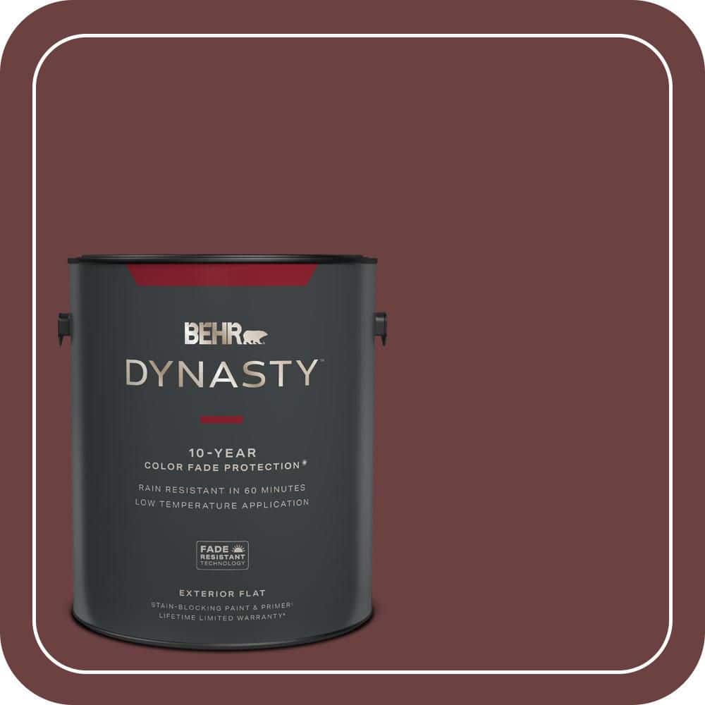 BEHR DYNASTY 1 gal. #BIC-50 Deep Claret Flat Exterior Stain-Blocking ...