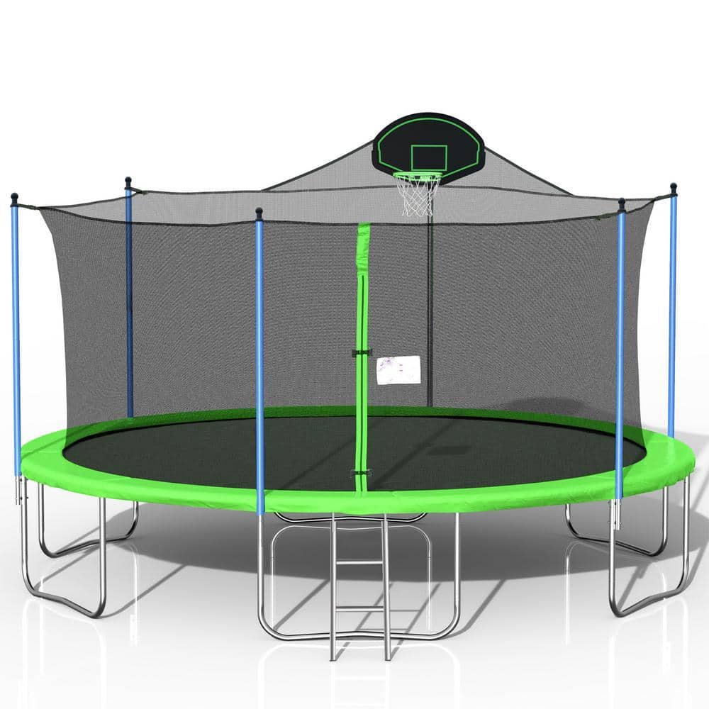 TIRAMISUBEST T-Adventurer 16 ft. Trampoline for Kids with Safety ...