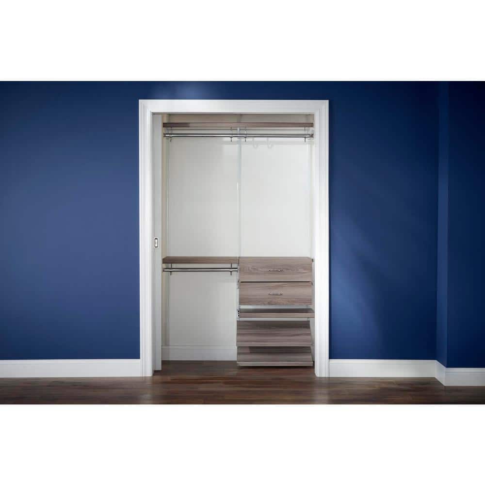 Everbilt Genevieve 4 ft. Gray Adjustable Closet Organizer Long Hanging ...