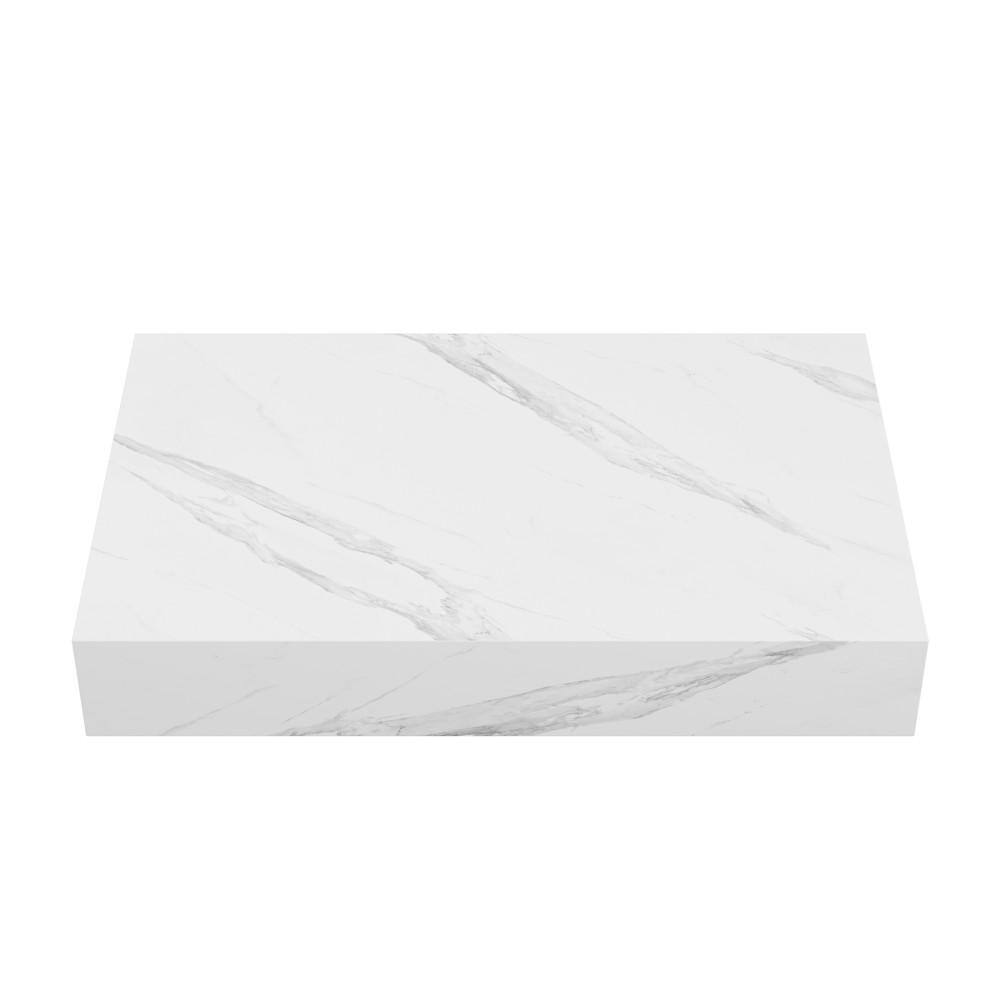 Swiss Madison Monaco 36 in. Floating Composite Stone Bathroom Shelf in Glossy White SM-WSM601-SH ...