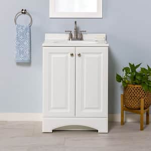 Comllen 24 in. W x 16 in. D x32 in. H 2 Doors Bathroom Vanity in White ...