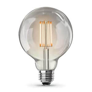Feit Electric 60-Watt Equivalent G30 Dimmable Cage Filament Amber Glass ...