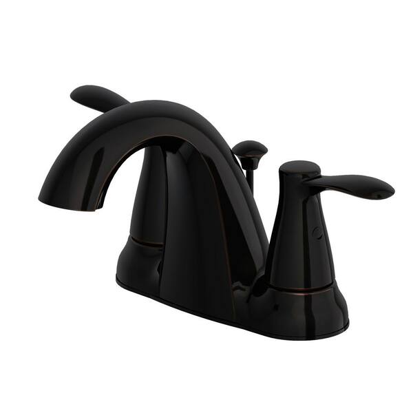 Glacier Bay Gable 4 in. Centerset 2-Handle Mid-Arc Bathroom Faucet in ...