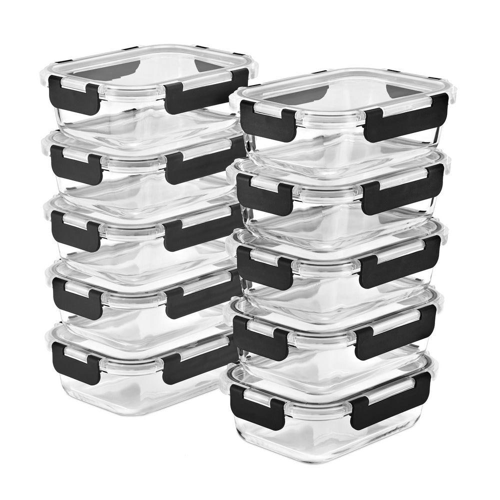 Sorbus Glass Meal Prep Containers with Airtight Lids-10-Pack Dishwasher ...