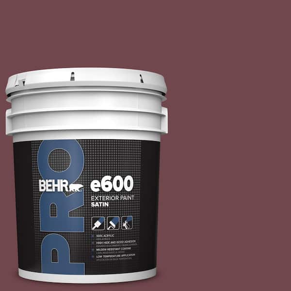 BEHR PRO 5 gal. #PPU1-14 Formal Maroon Satin Exterior Paint PR64305 ...