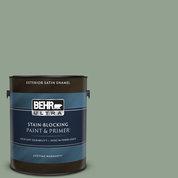 BEHR ULTRA 1 gal. #N400-4 Forest Path Satin Enamel Exterior Paint ...