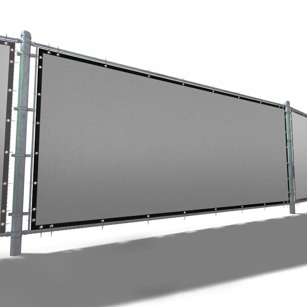 ROYAL SHADE 46 in. x 50 ft. Gray Mesh Fabric Privacy Fence Screen with ...