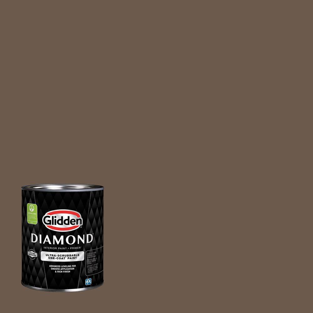 Glidden Diamond 1 qt. PPG1077-7 Coffee House Flat Interior Paint with ...