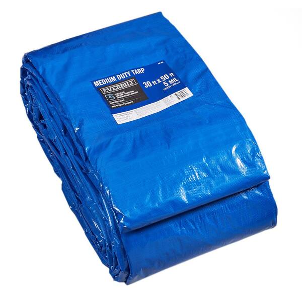 Everbilt 30 Ft X 50 Ft Blue Medium Duty Tarp 3050GP The Home Depot