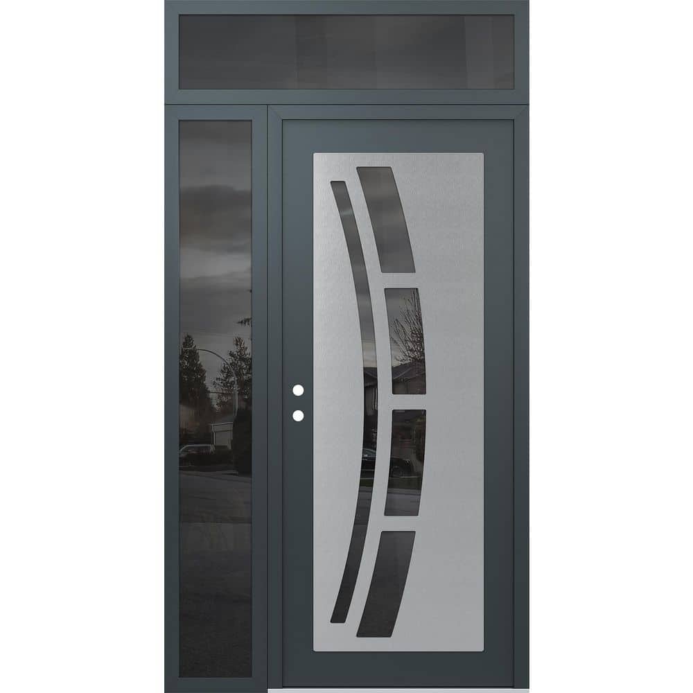 Tessari Doors C12 52 in. x 96 in. Silver P Right-Hand/Inswing Mirrored ...