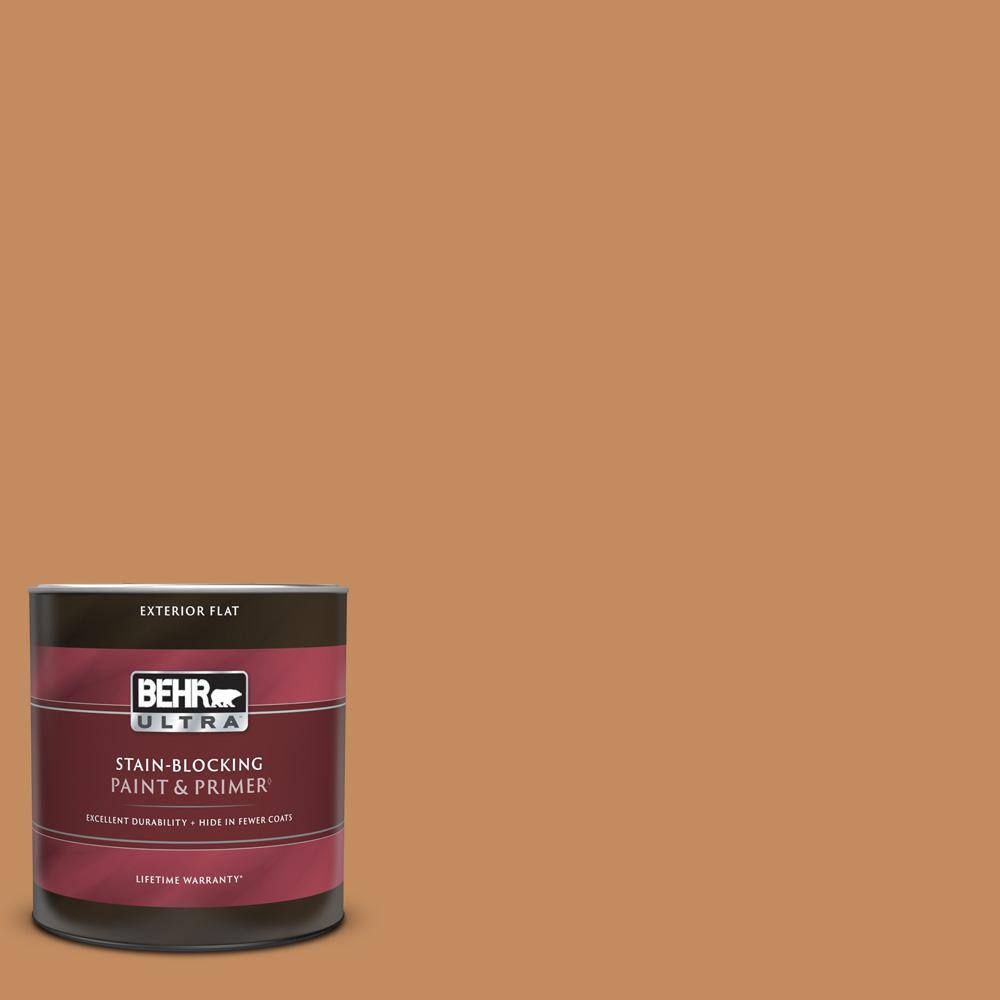 BEHR ULTRA 1 qt. #PPU3-13 Glazed Ginger Flat Exterior Paint & Primer ...