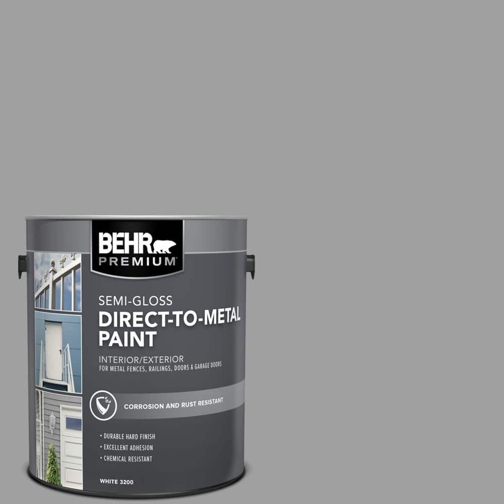 BEHR PREMIUM 1 gal. #PPU26-06 Elemental Gray Semi-Gloss Direct to Metal ...