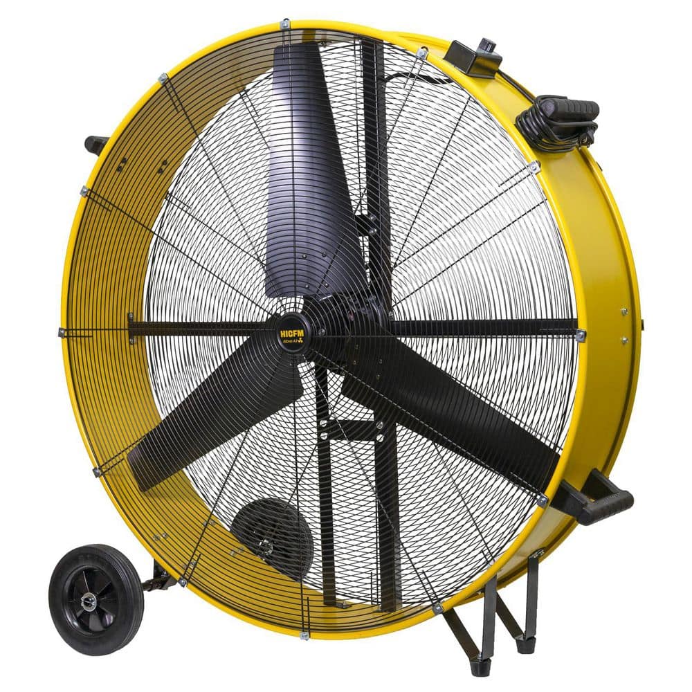 WOCK HICFM 42 in. Yellow Industrial Drum Fan, 28000 CFM, 2-Speed, Heavy ...