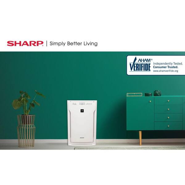 Sharp Plasmacluster Ion 2,198 sq. ft. True HEPA Air Purifier in White ...