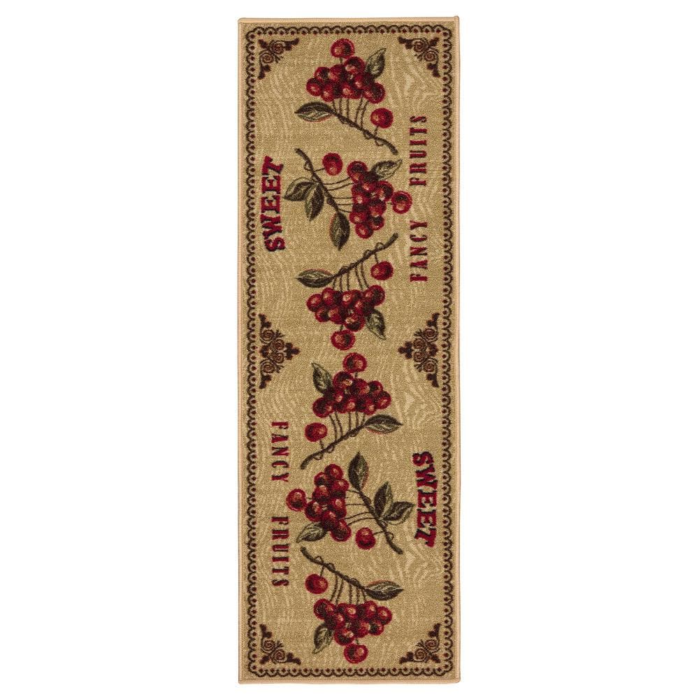 Ottomanson Cookery Collection Non-Slip Rubberback Fruits Design 2x5 ...