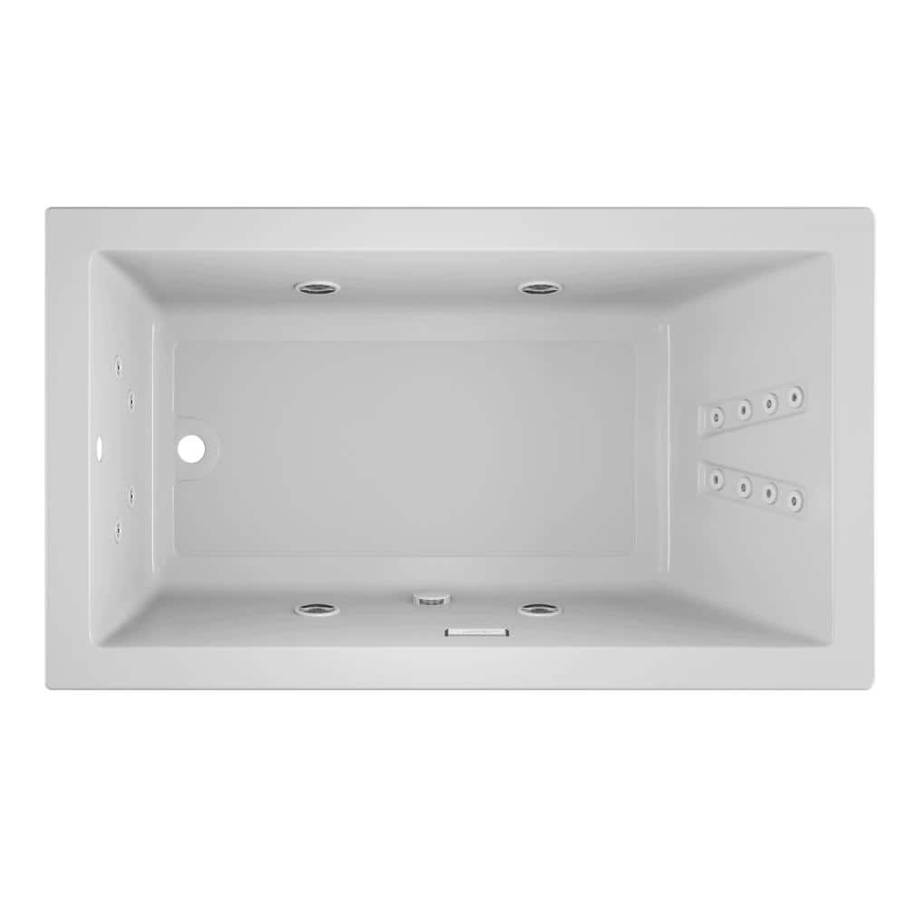 JACUZZI SOLNA 72 in. x 42 in. Rectangular Whirlpool Bathtub with Left ...