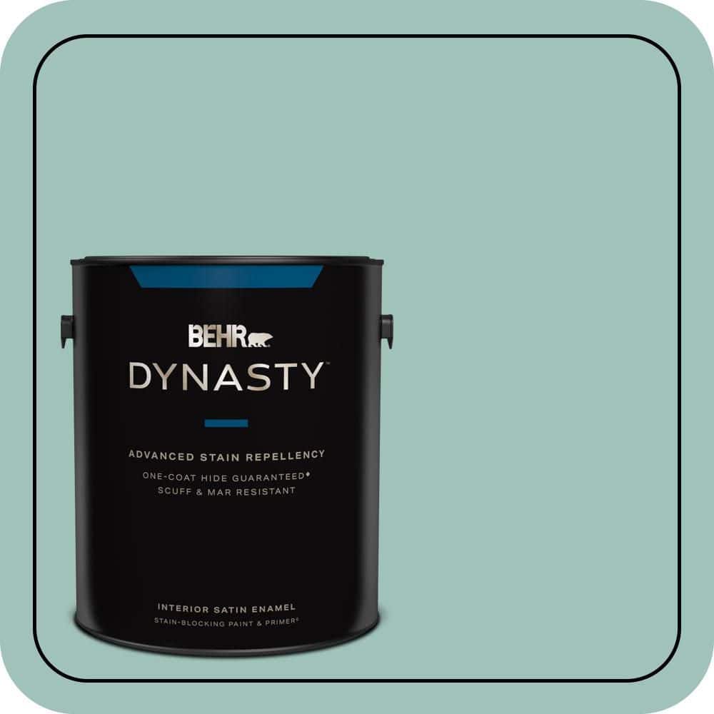 BEHR DYNASTY 1 gal. #MQ6-36 Cascade Green One-Coat Hide Satin Enamel ...