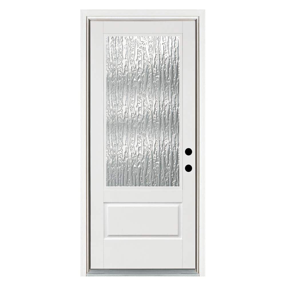 MP Doors 36 in. x 80 in. Left-Hand Inswing 3/4 Lite Water Wave Glass ...