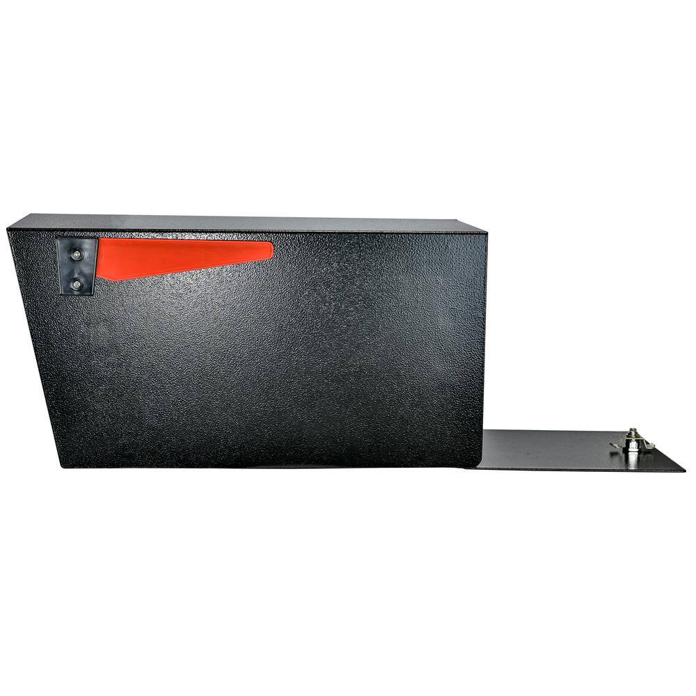 Mail Boss Mail Manager Street Safe Black Post-Mount Mailbox with High ...