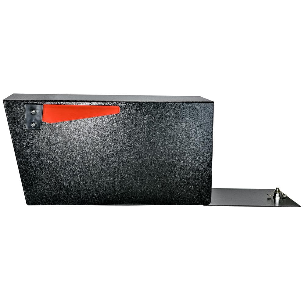 Mail Boss Mail Manager Street Safe Black Post-Mount Mailbox with High ...
