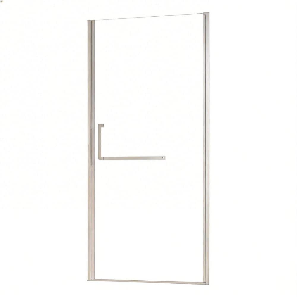 LIVACA 33 in.-34 in. W x 72 in. H Frameless Pivot Shower Door in ...
