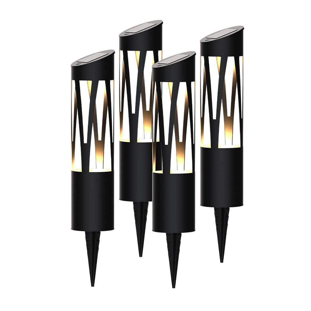 KODA Sunburst Matte Black 12 Lumen Solar Powered Integrated LED Weather ...