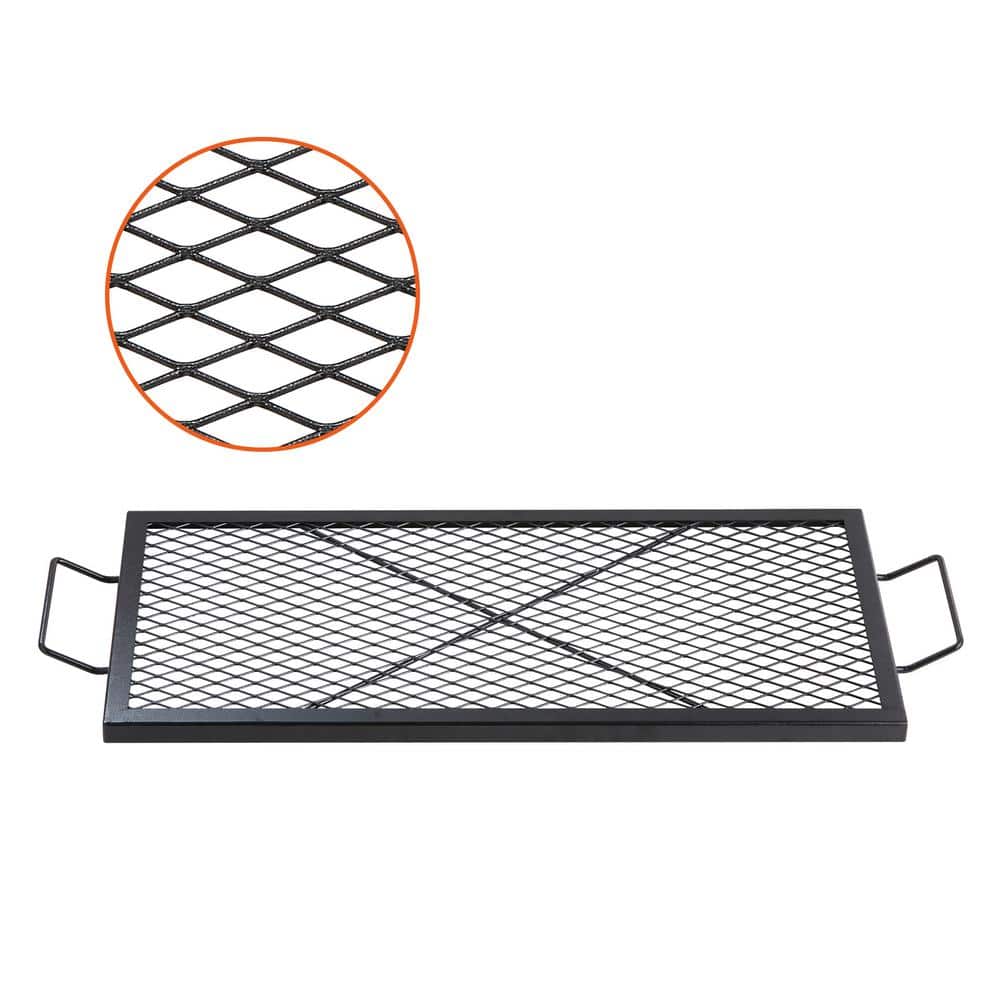 SKYSHALO X-Marks Fire Pit Grill Grate, Rectangle Cooking Grate, Heavy ...