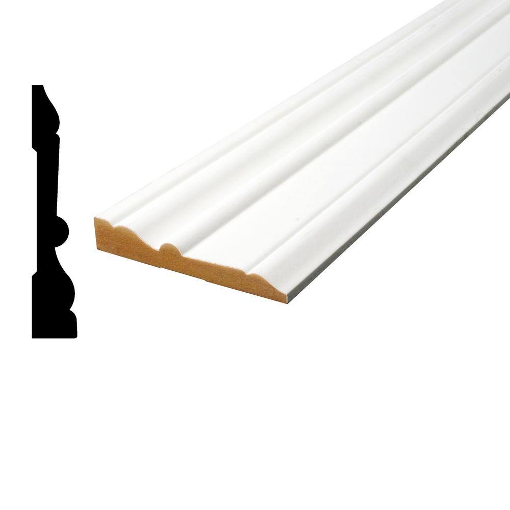 Alexandria Moulding 5/8 in. x 3-1/2 in. x 96 in. Primed MDF Casing ...