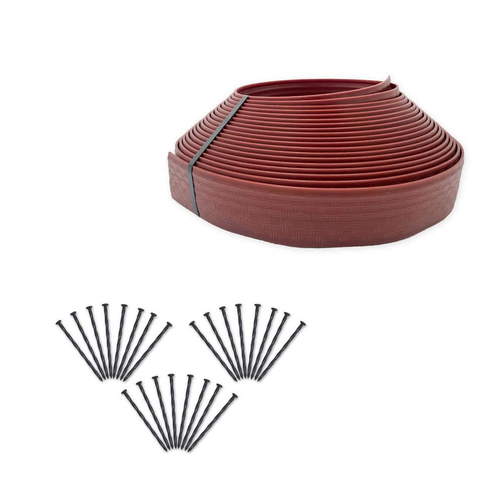 ProFlex 60 ft. x 2.5 in. Tall Wall Embossed Red Basket Weave No-Dig ...