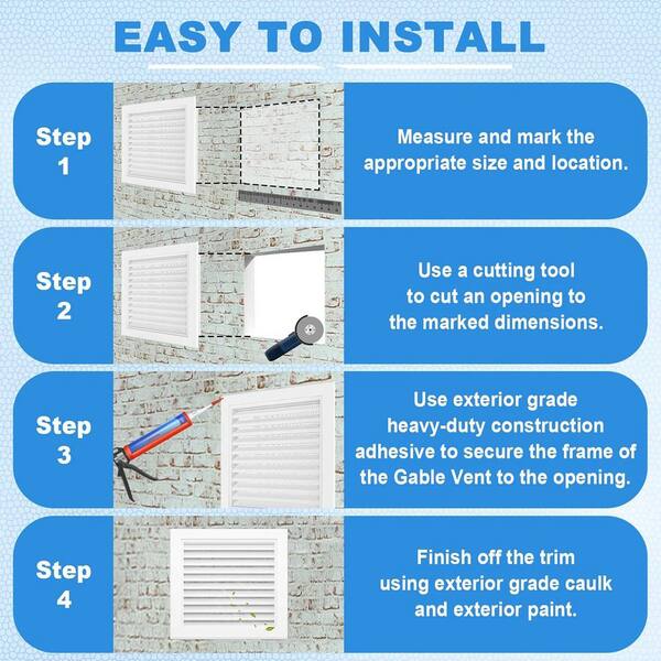 KIWDZFU 12 x 18 Rectangular Aluminum Alloy Gable Vent with Protective ...