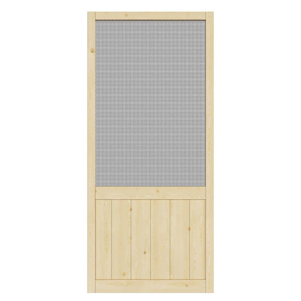 EH PUERTA 36 in. x 80 in. Universal Paneled Railing Style Unfinished ...