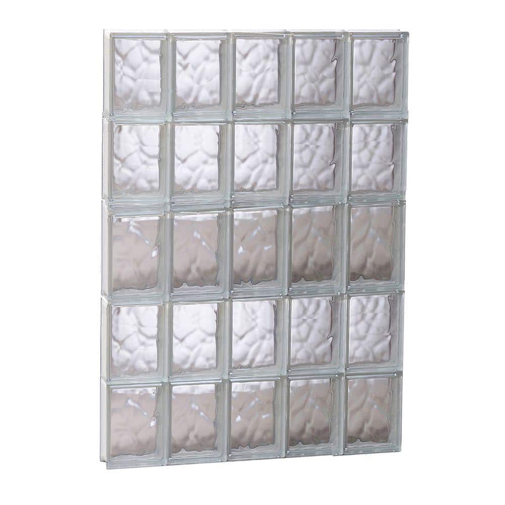 Clearly Secure 28.75 in. x 38.75 in. x 3.125 in. Frameless Wave Pattern ...
